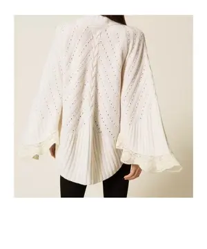 TWINSET Crochet-panel Jumper With Lace Trim - White