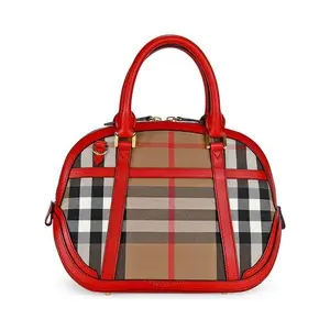 Burberry Checked Top Handle Handbag