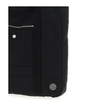 Stone Island Logo Patch Shopping Bag - Black