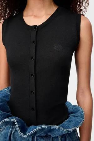 Loewe Sleeveless Cashmere And Silk Vest - Black