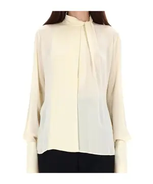 TOM FORD Long Sleeved Satin Blouse - Nude