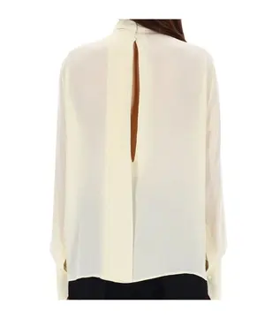 TOM FORD Long Sleeved Satin Blouse - Nude