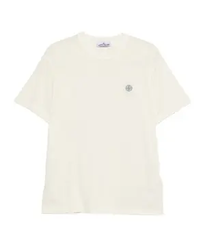 Stone Island Logo Patch Crewneck T-shirt - White