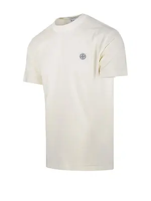 Stone Island Logo Patch Crewneck T-shirt - White
