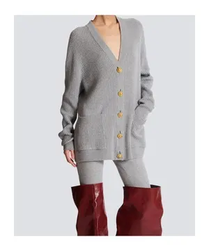 Balmain Buttoned V-neck Cardigan - Grey
