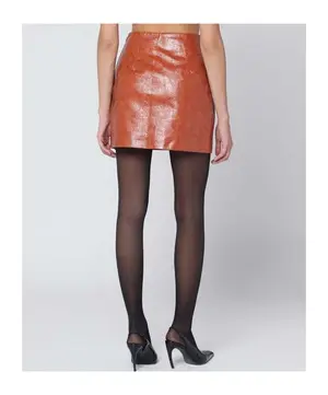 Andamane Faux Leather Mini Skirt With Side Zip