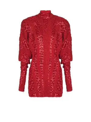 Balmain Short Zebra Sequin Dress