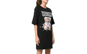 Moschino Printed Dress With Logo And Teddy Bear Graphic