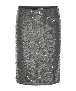 ROTATE BY BIRGER CHRISTENSEN Sequin Midi Straight Skirt - Black