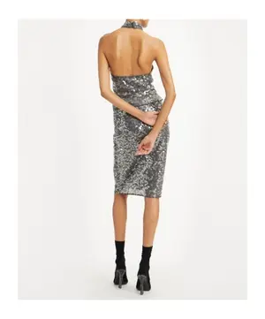 ROTATE BY BIRGER CHRISTENSEN Sequin Midi Straight Skirt - Black