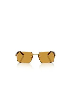 Prada Rimless Rectangle Sunglasses - Brown