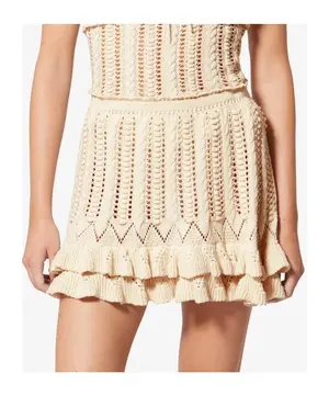 Isabel Marant Étoile Nelle Crocheted Ruffled Skirt