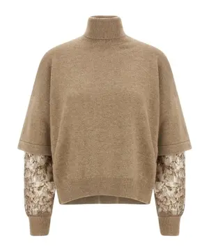 Brunello Cucinelli Sequin-embellished High-neck Sweater