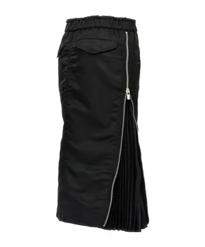 Sacai Pleated Drawstring Midi Skirt
