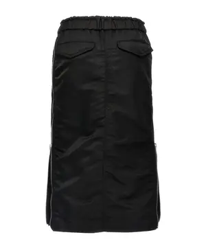Sacai Pleated Drawstring Midi Skirt