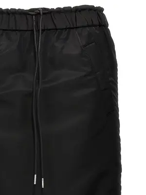 Sacai Pleated Drawstring Midi Skirt - Black