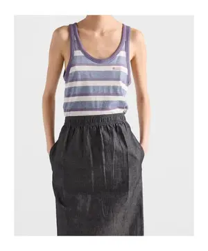 Prada Sleeveless Striped Tank Top