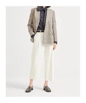 Brunello Cucinelli Peak Lapel Plaid Blazer