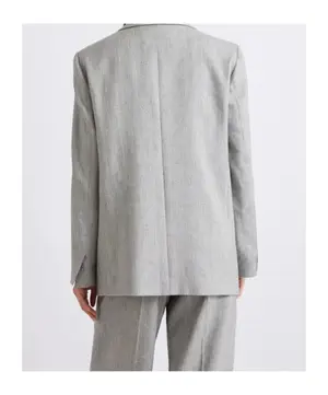 Marella Stretch Linen-blend Grisaille Blazer