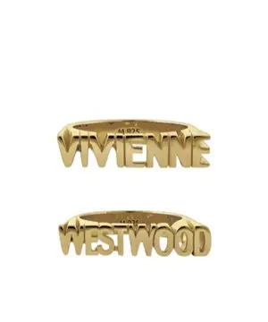 VIVIENNE WESTWOOD Set Of Two Logo Rings - Yellow