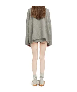 Alanui Ribbed Polo Neck Top With Rolled Hem
