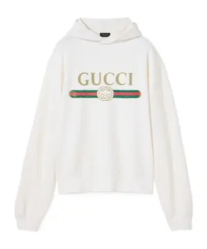 Gucci Jersey Hoodie With Interlocking G Print