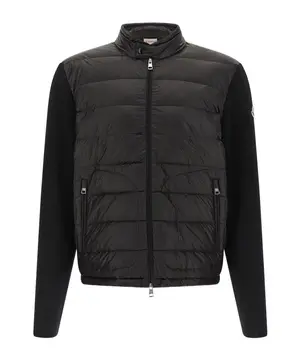 Moncler Zip-up Padded Cardigan - Black