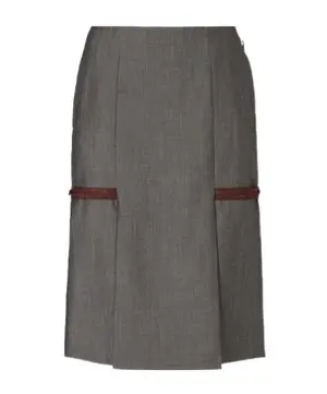 Fendi Mohair Midi Skirt With Side Slits