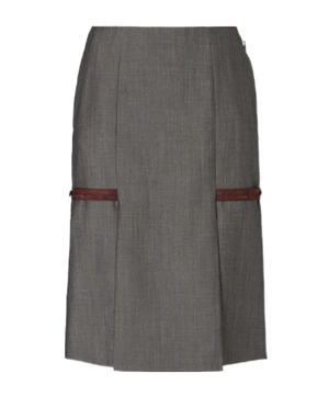 Fendi Mohair Midi Skirt With Side Slits - Grey