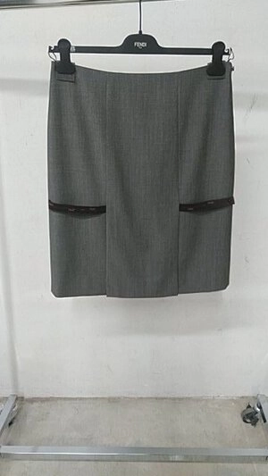 Fendi Mohair Midi Skirt With Side Slits