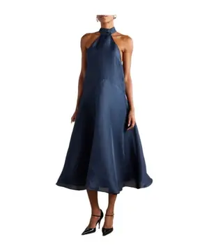 Altuzarra Silk-satin Halterneck Midi Dress