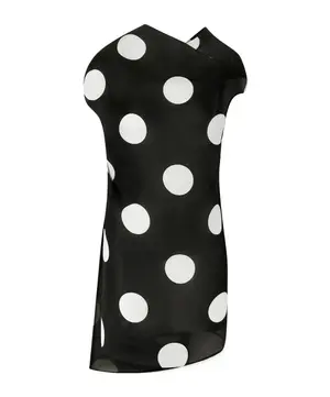 Khaite Polka Dot High Neck Dress - Black