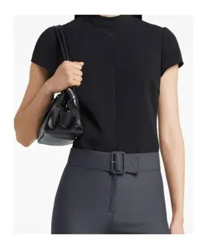 COURREGES Short Sleeve Embroidered Logo Top