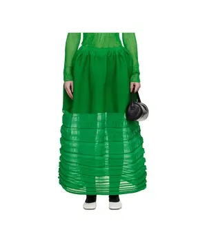 Issey Miyake Ribbed Knit Midi Skirt
