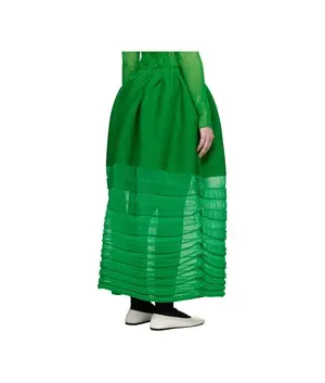 Issey Miyake Ribbed Knit Midi Skirt