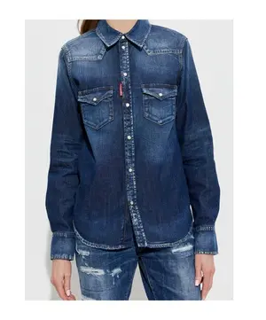 Dsquared2 Long Sleeve Denim Shirt - Blue