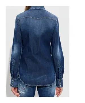 Dsquared2 Long Sleeve Denim Shirt - Blue