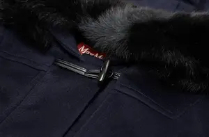 Max Mara Hooded Wool Coat With Fur Trim
