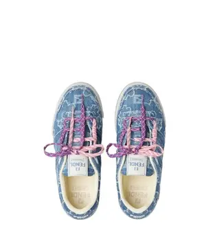 Fendi Match Ff Jacquard Low-top Sneakers - Blue