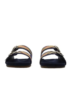 Burberry Urchin Double Strap Slides - Navy