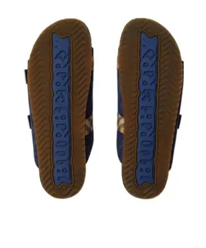 Burberry Urchin Double Strap Slides - Navy