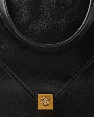 Versace Severine Leather Shoulder Bag - Black
