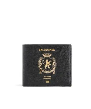 Balenciaga Passport Square Bifold Wallet - Black