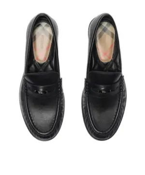 Burberry Cadet Gathered Slip-on Loafers - Black