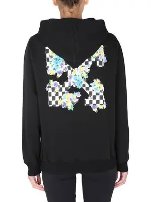 Off-White Checked Arrows Floral Hoodie