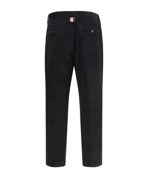 Thom Browne Corduroy Stripe Detail Chino Trousers - Black