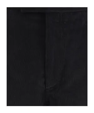 Thom Browne Corduroy Stripe Detail Chino Trousers - Black