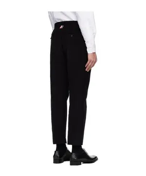 Thom Browne Corduroy Stripe Detail Chino Trousers - Black