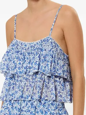 Isabel Marant Étoile Erisa Tiered Floral Print Camisole - Blue