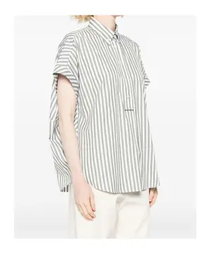 Brunello Cucinelli Striped Relaxed Fit Blouse